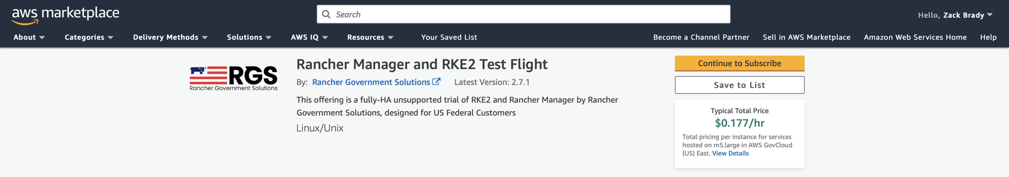 No-Code Deployment of Rancher Kubernetes on AWS GovCloud